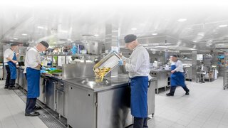 Discarding food waste with our food waste system